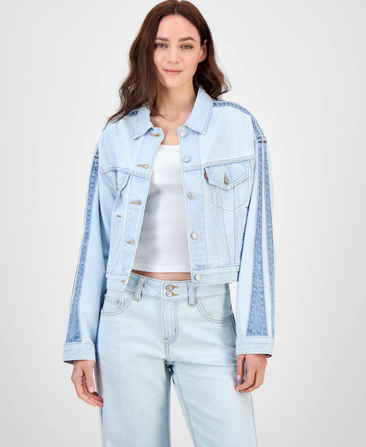 Click here for Levis Womens 90s Cotton Trucker Jacket - Stripe Hy... prices