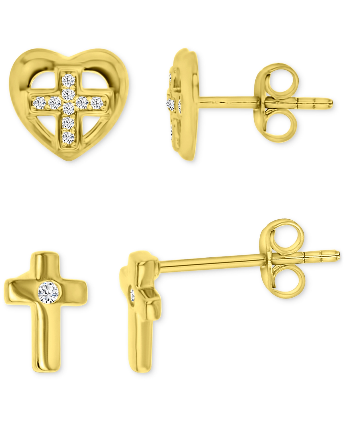 Click here for 2-Pc. Set Cubic Zirconia Cross & Cross Heart Stud... prices