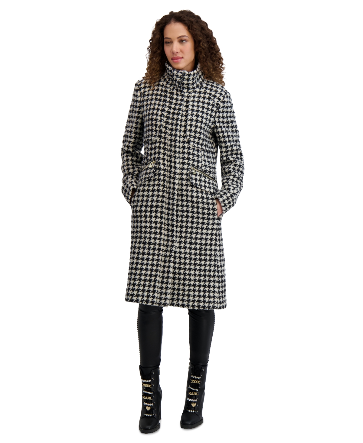 Click here for Karl Lagerfeld Paris Womens Zip-Front Boucle Coat... prices