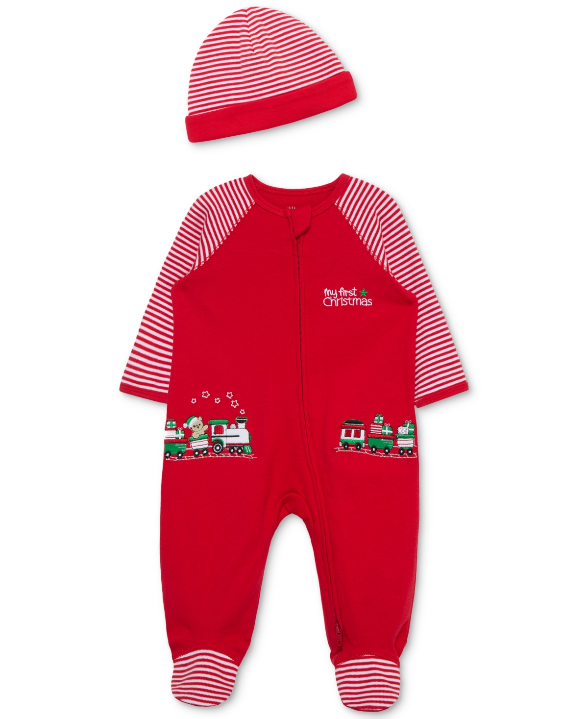 Click here for Little Me Baby Cotton Train Gift Footed Coverall &... prices