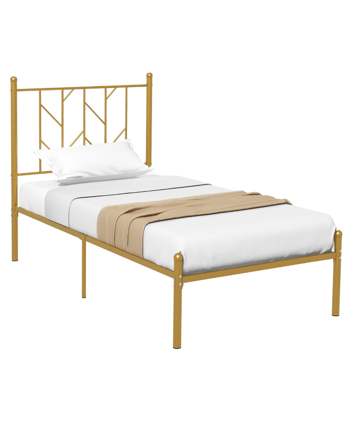 Click here for Gymax Twin Size Platform Bed Frame Heavy-duty Meta... prices