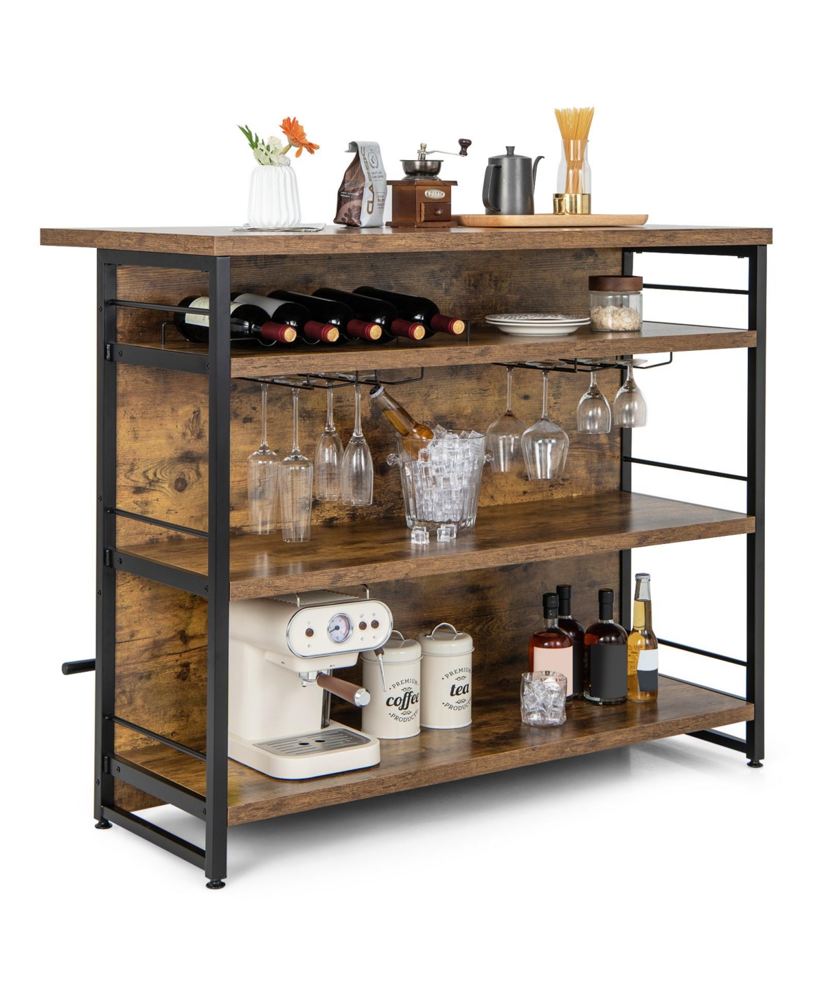 Click here for Kitchen Island with 4-Tier Storage Shelf and Long... prices