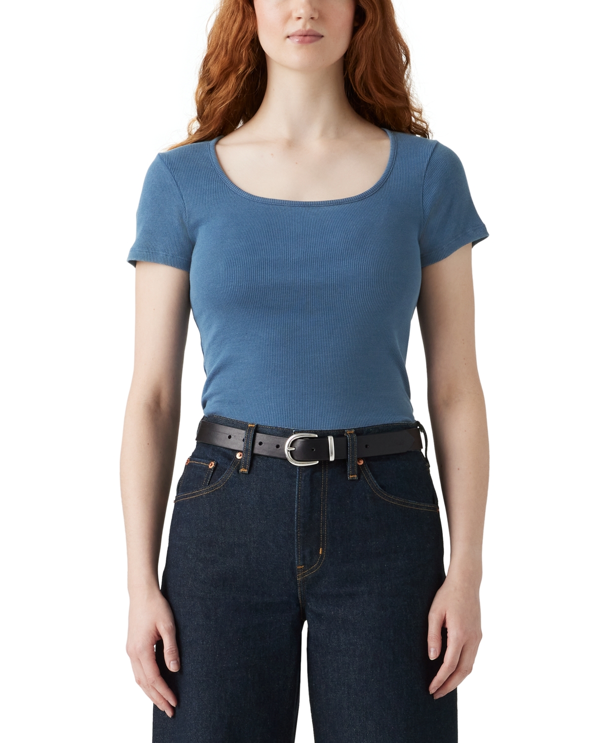 Click here for Levis Womens Cotton Rib-Knit Square-Neck Tee - Ind... prices