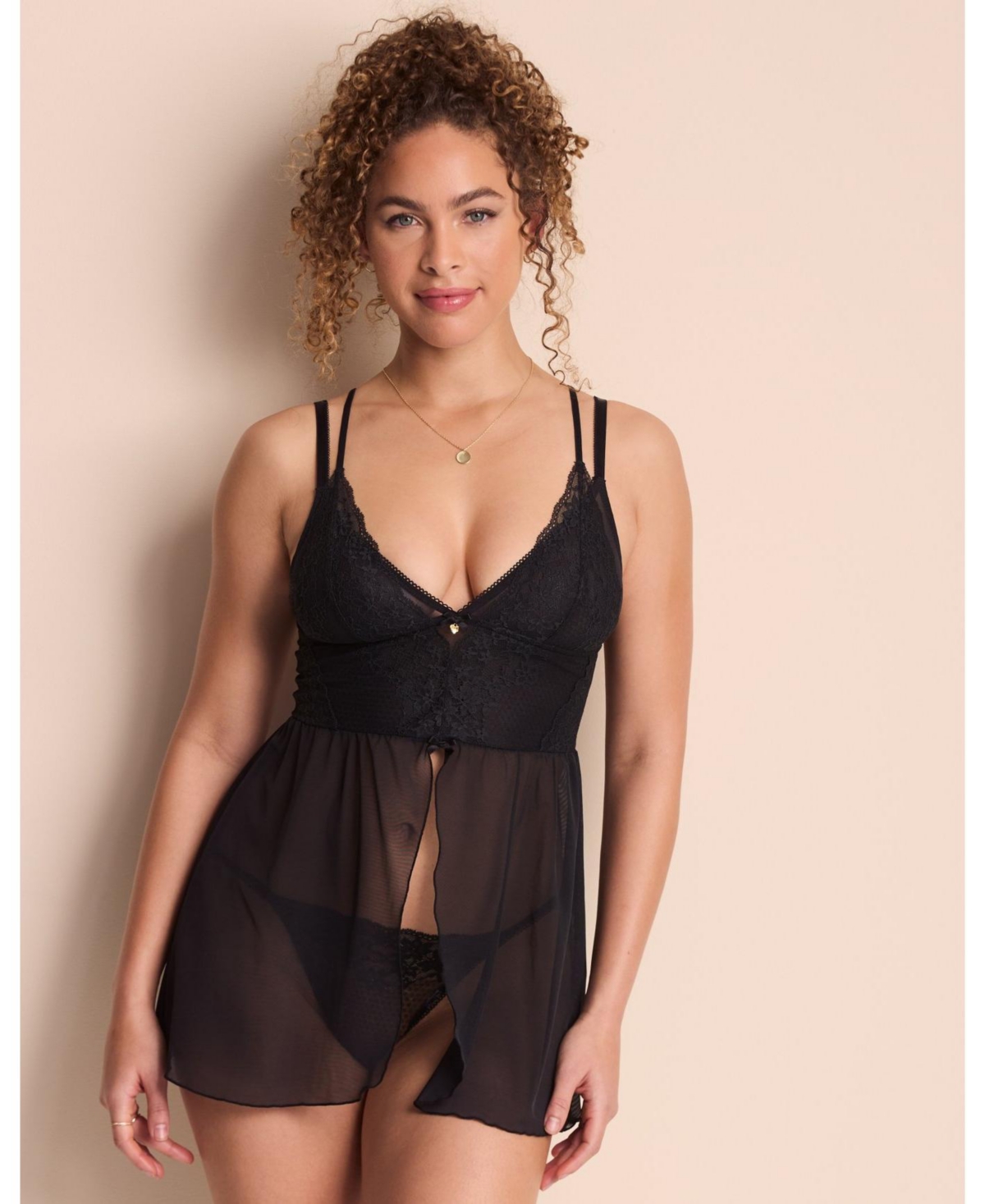 Click here for Adore Me Womens Stevie Babydoll & G-String Set Lin... prices