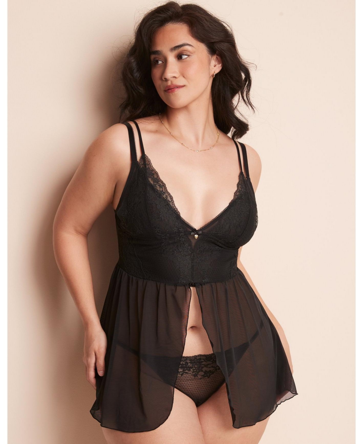 Click here for Adore Me Plus Size Stevie Babydoll & G-String Set... prices