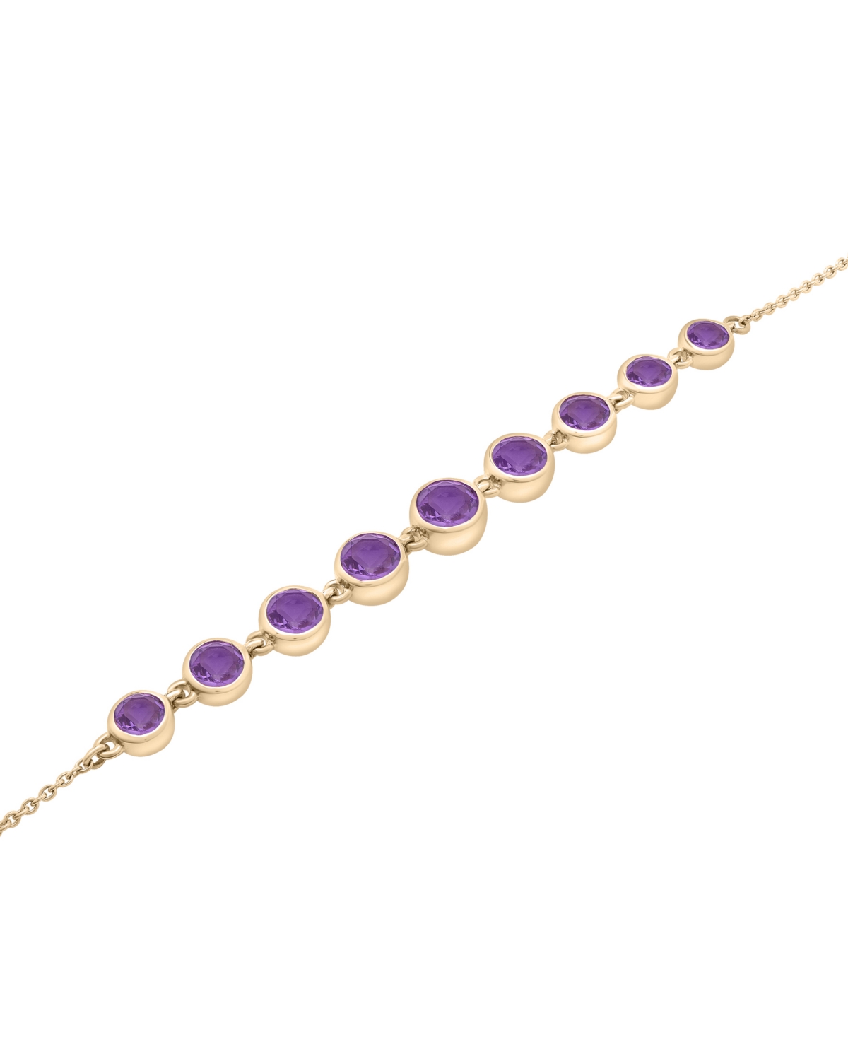 Click here for Amethyst Bezel Graduated Link Bracelet (1-1/2 ct.... prices
