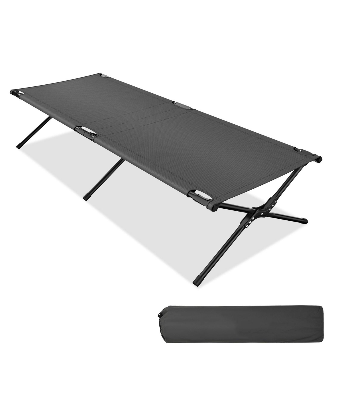 Click here for Adults Kids Folding Camping Cot - Black prices