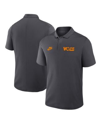 Nike Men's Anthracite Tennessee Volunteers Primetime Victory Legacy Vault Logo Performance Polo ...