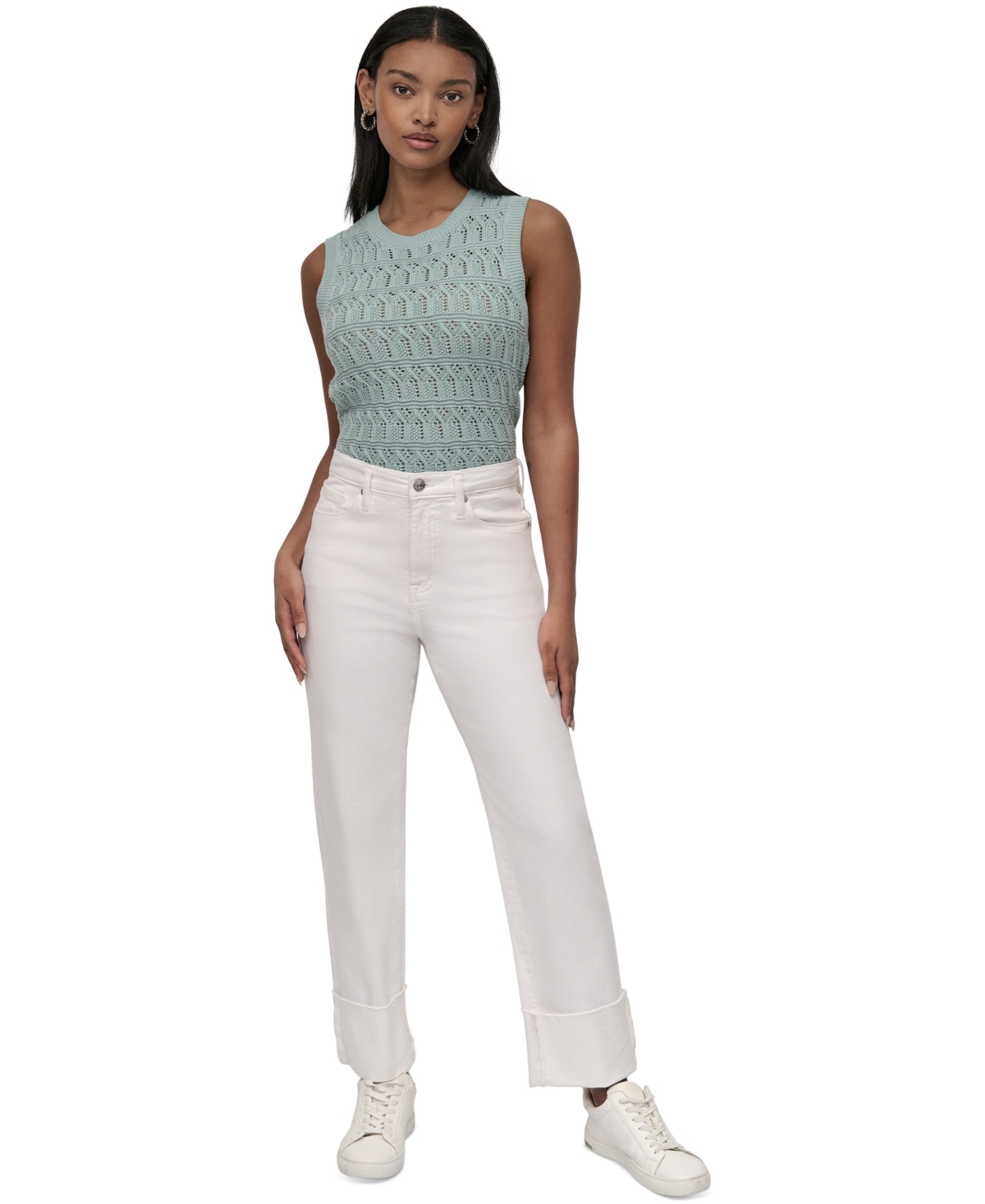 Click here for Dkny Jeans Womens High-Rise Classic Cuffed Straigh... prices