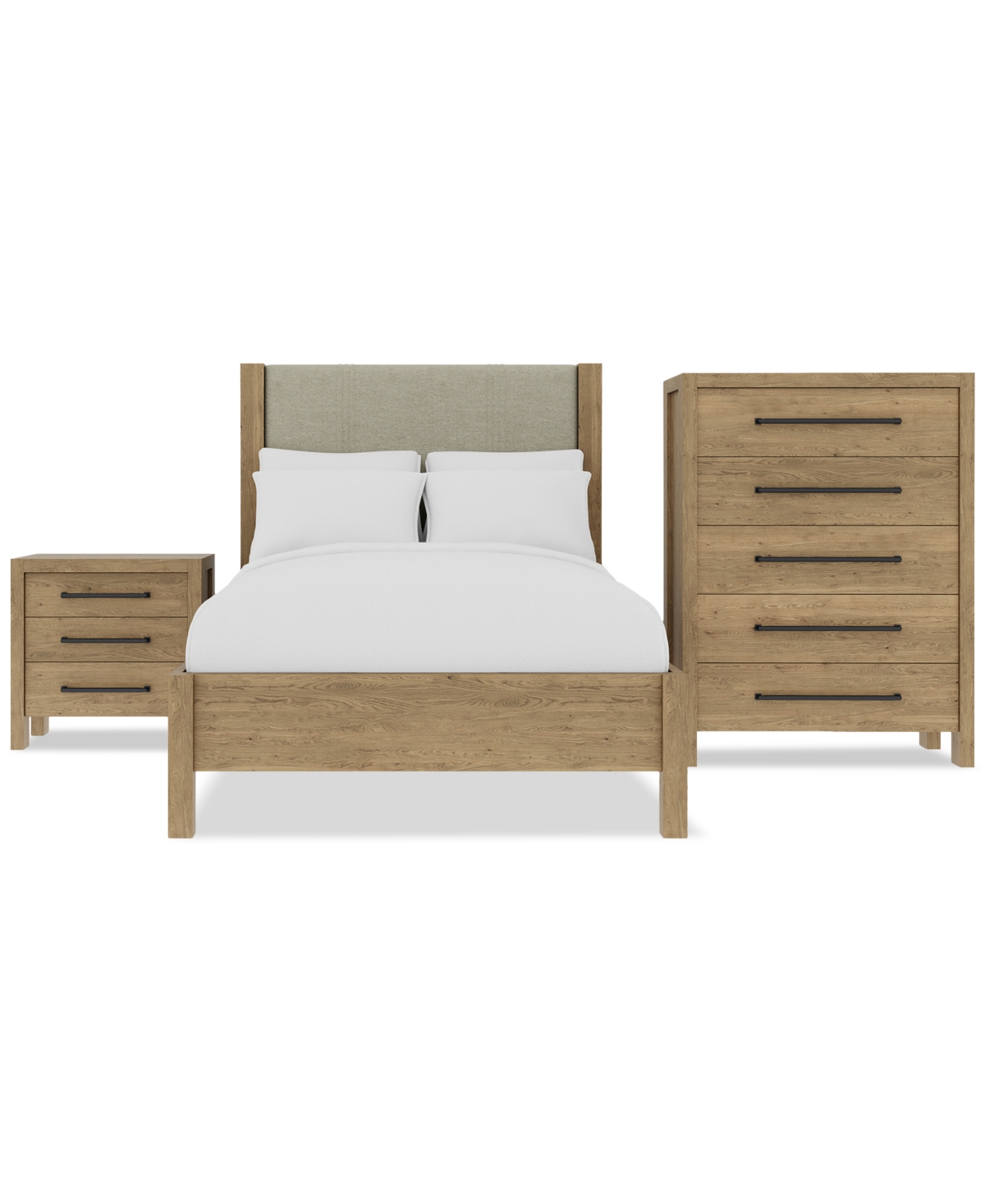 Click here for Davie 3-Pc. Full Set (Upholstered Bed  Chest & 3-D... prices