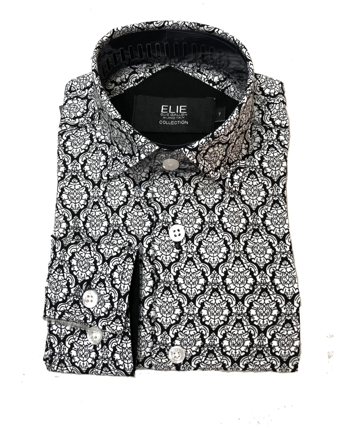 Click here for Elie Balleh Big Boys Black Floral Medallion Slim F... prices