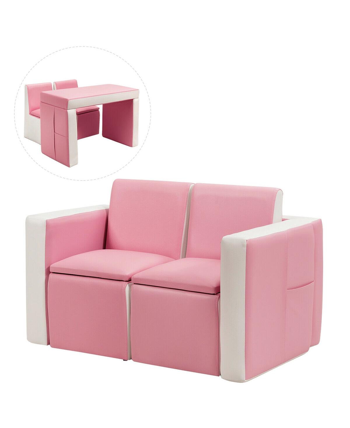 Click here for Multi-functional Kids Sofa Table Chair Set - Pink prices