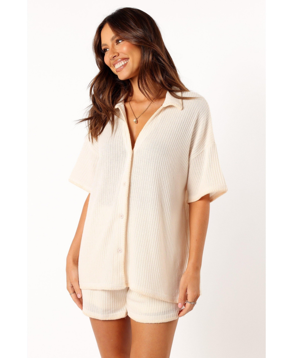 Click here for Petal and Pup Womens Bobby Knit Short Set - Beige prices