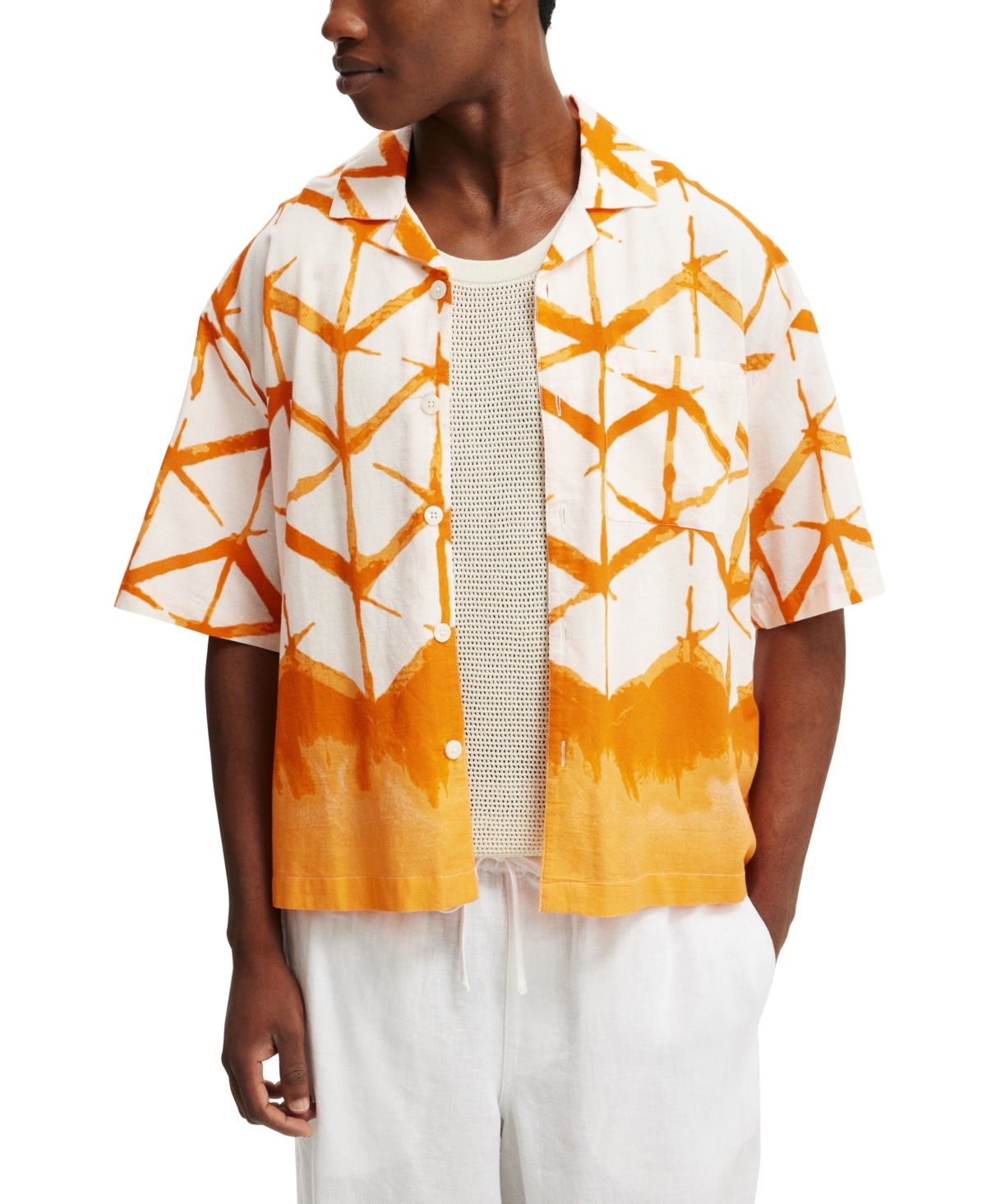 Click here for Cotton On Mens Cabana Short Sleeve Shirt - Orange... prices
