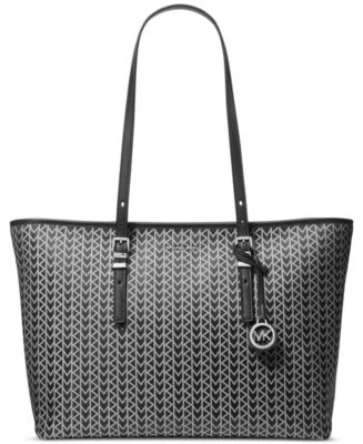 MICHAEL Michael Kors Quinn Large MK2000 Logo Jacquard Tote bag - Macy's