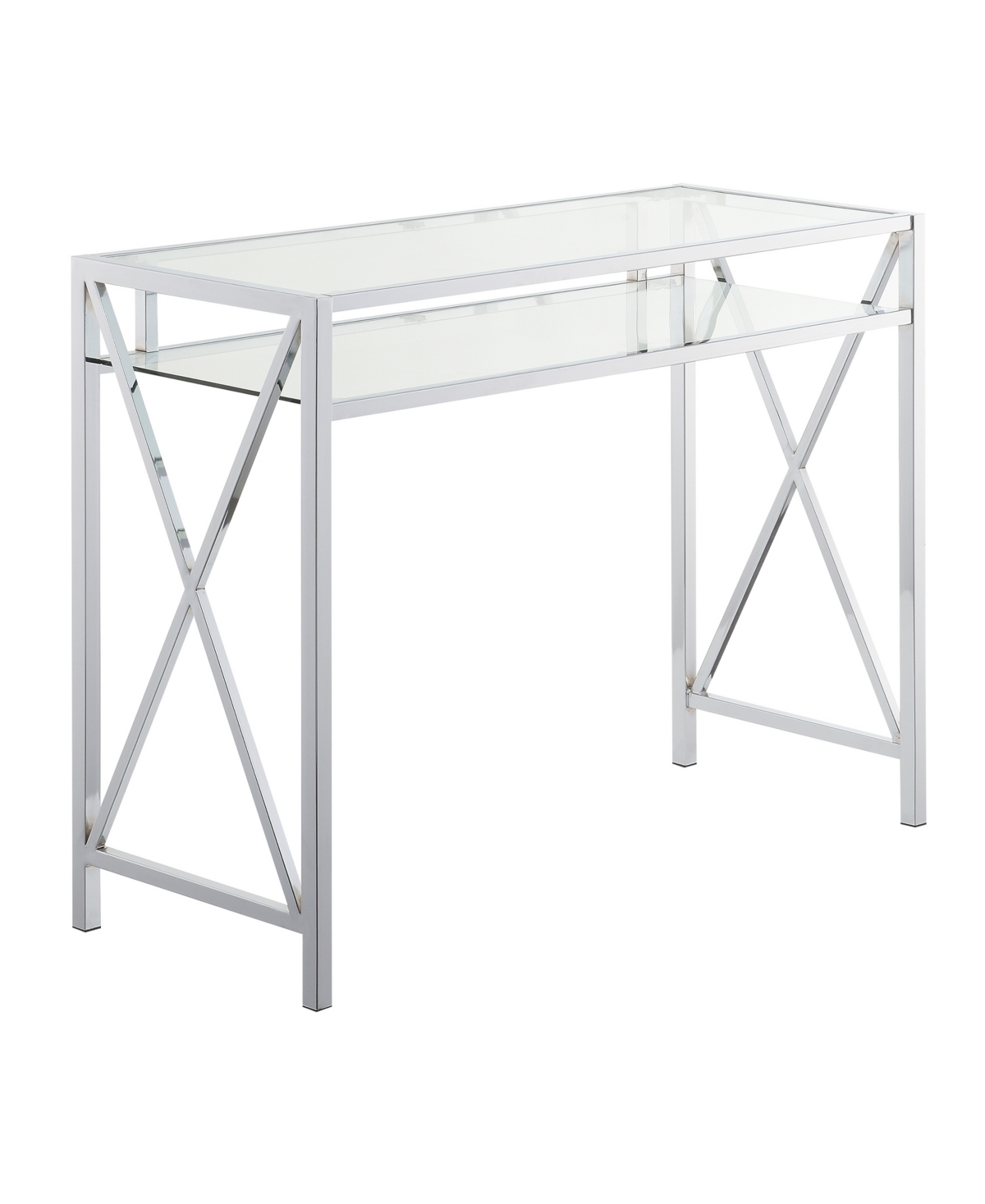 Click here for Convenience Concepts Oxford Chrome 42 Desk with Sh... prices