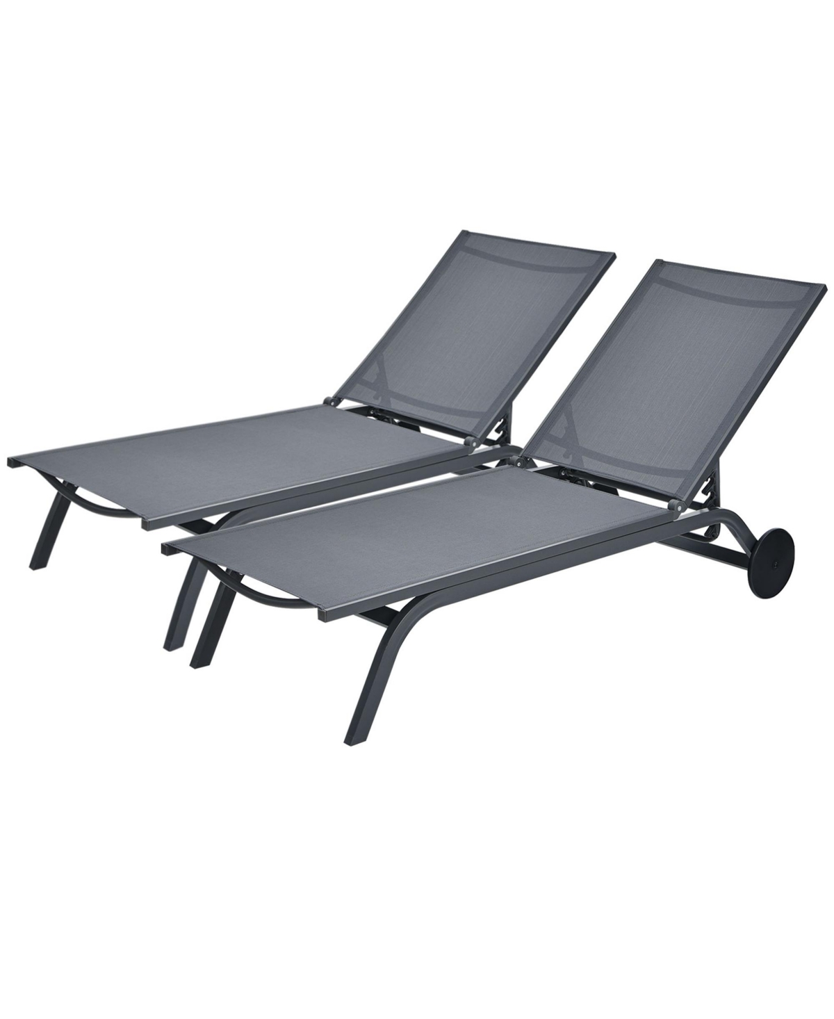 Click here for Gymax Set of 2 Patio Chaise Lounge Chair Aluminum... prices
