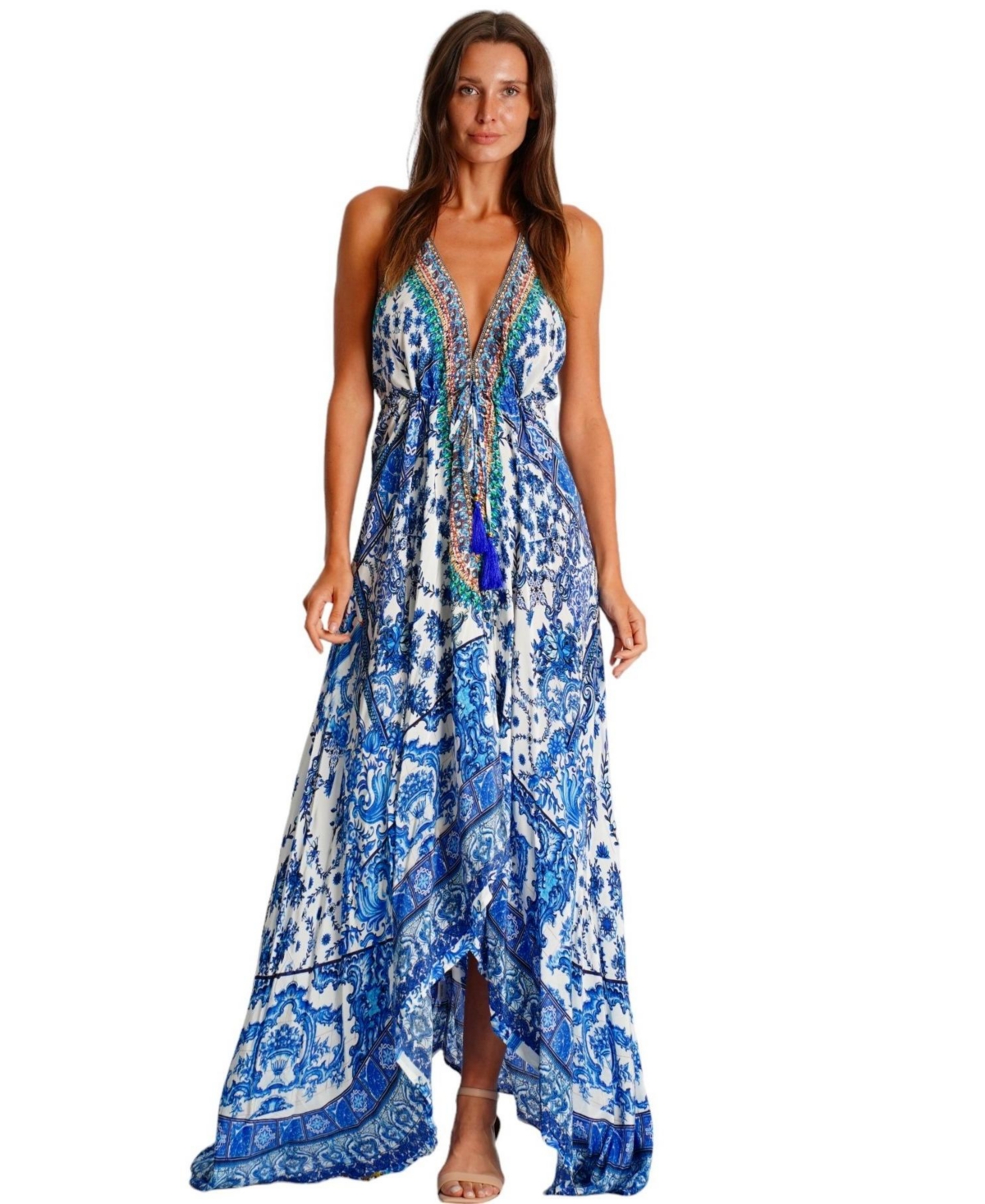 Click here for La Moda Clothing Womens Maxi halterneck dress - Bl... prices