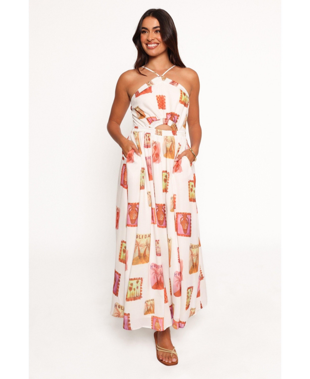 Click here for Petal and Pup Madi Maxi Dress - White multi prices