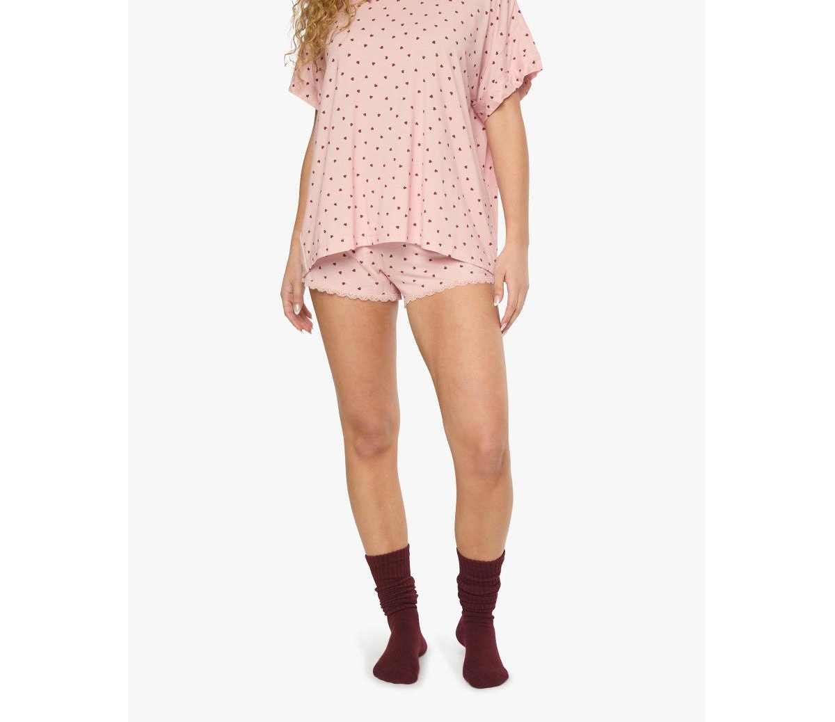 Click here for WeWoreWhat Womens Lace Trim Sleep Shorts - Blossom... prices