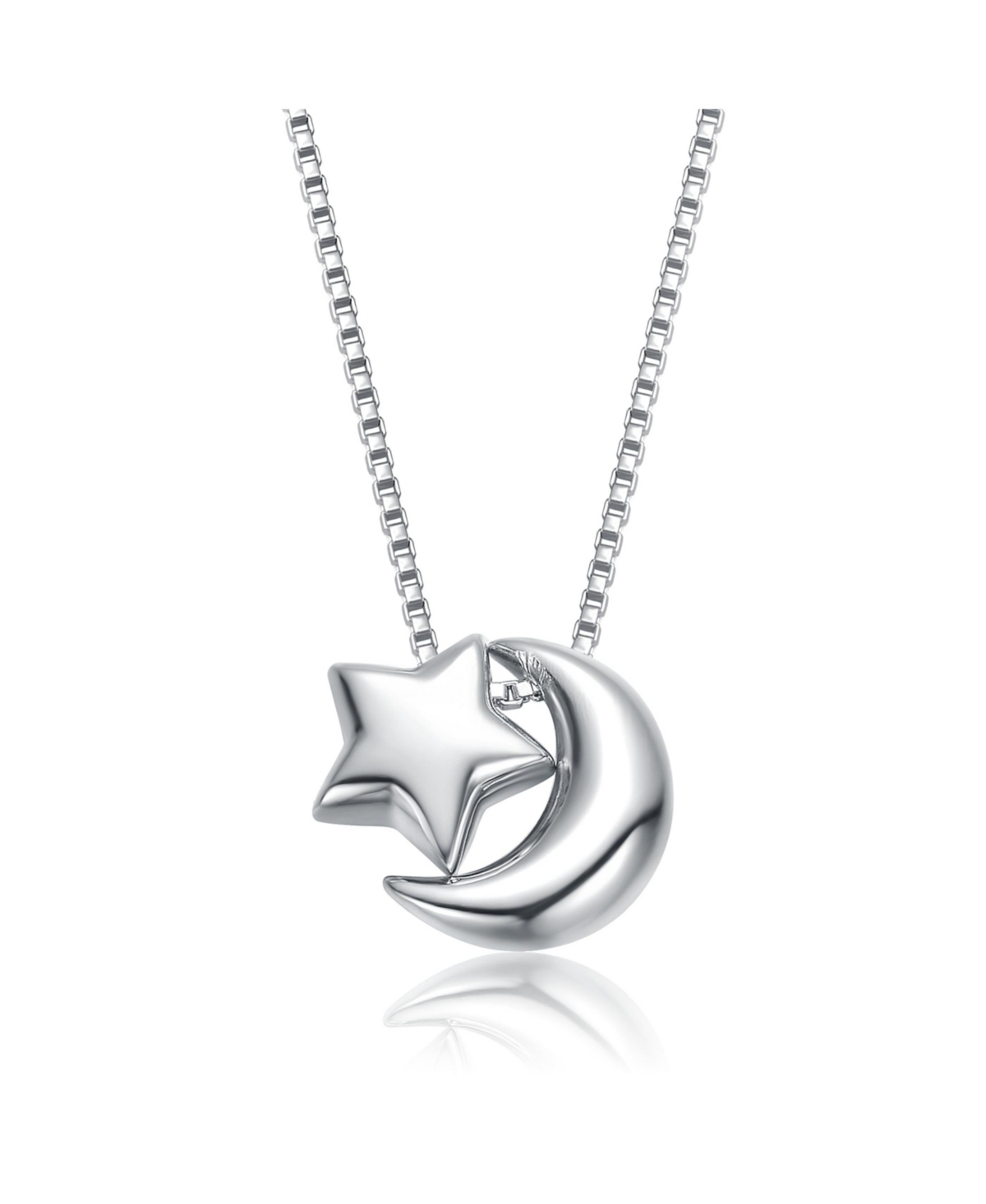 Click here for Kids White Gold Plated Star and Crescent Moon Pend... prices