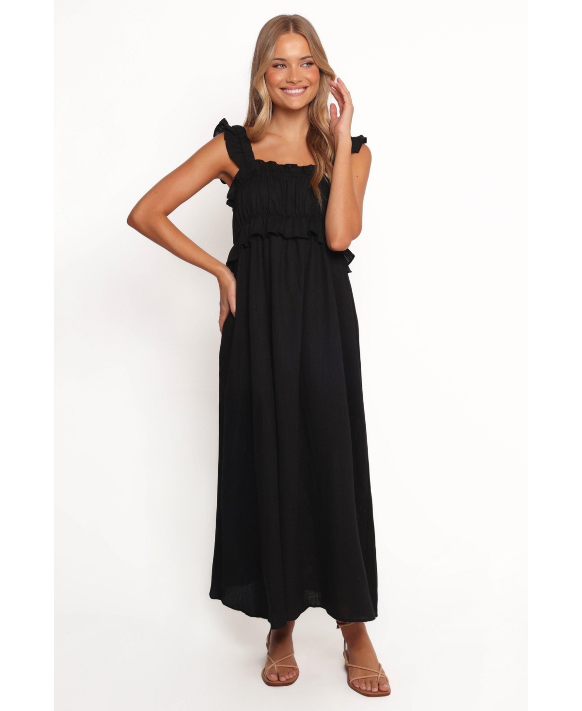 Click here for Petal and Pup Womens Ross Frill Strap Maxi Dress -... prices