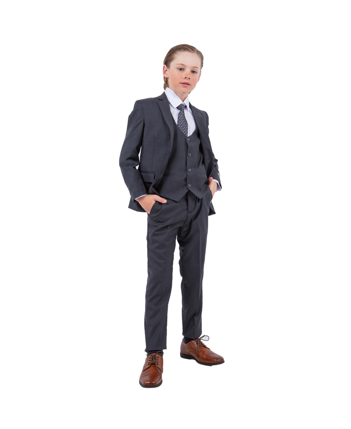 Click here for Stacy Adams Little Boys Charcoal Grey 5 Pc Suit -... prices