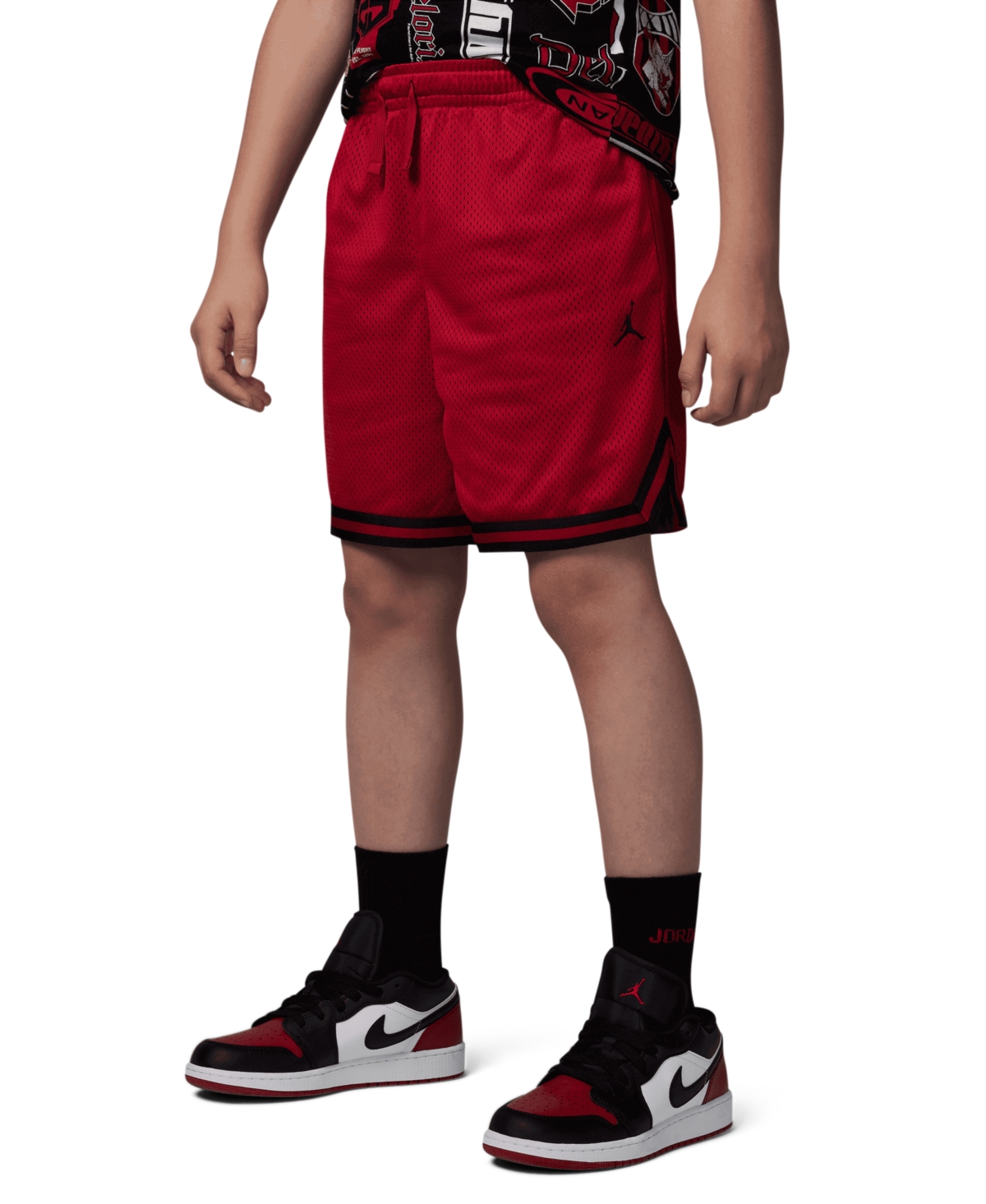 Click here for Jordan Big Boys Taping Mesh Shorts - Gym Red prices