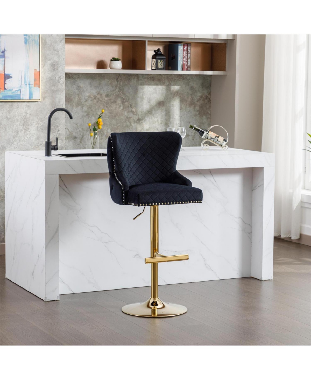 Click here for Streamdale Furniture Adjustable Velvet Bar Stool w... prices