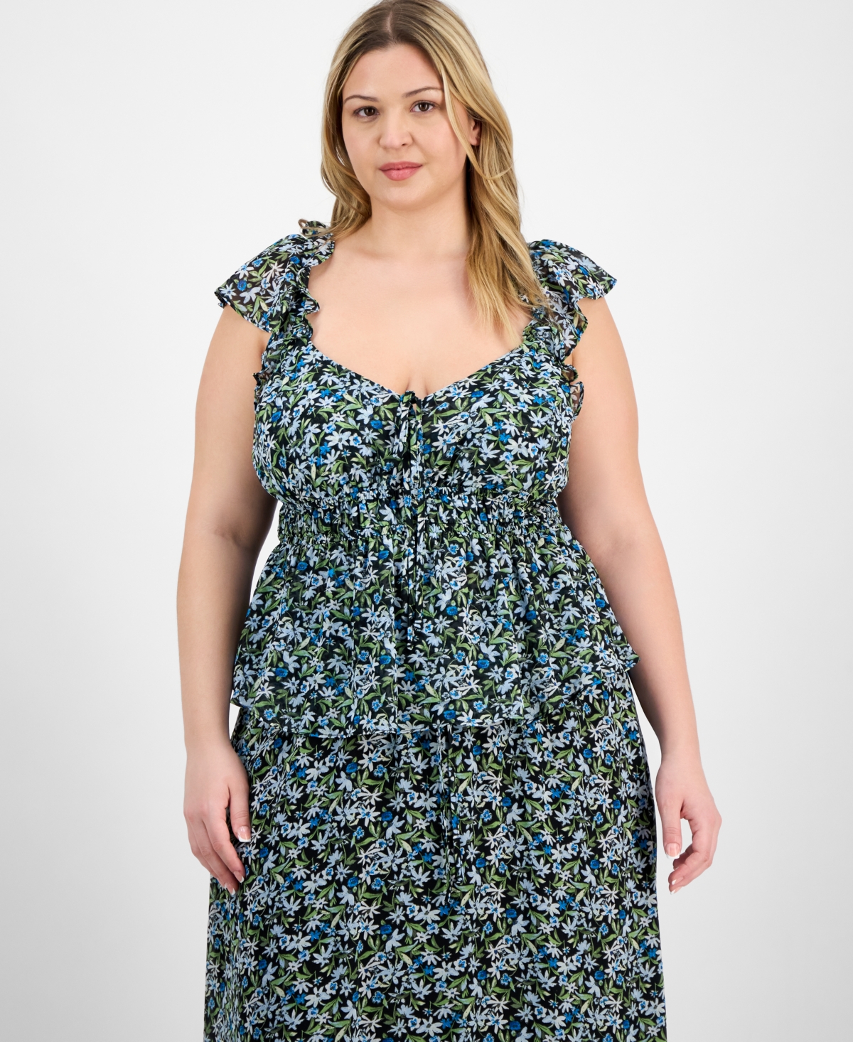 Click here for On 34th Trendy Plus Size Ruffled-Strap Smocked Top... prices