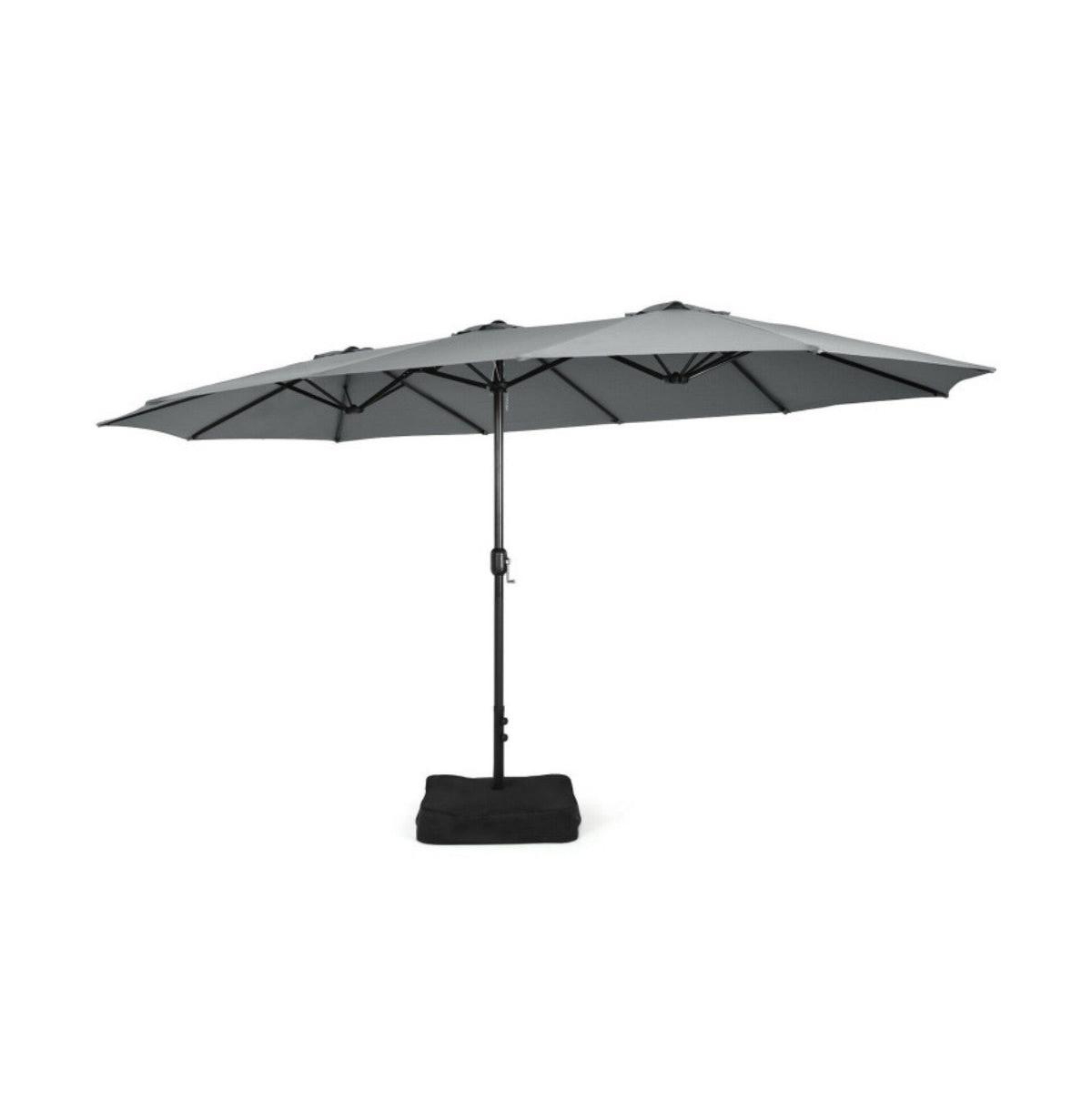 Click here for 15 Feet Double-Sided Twin Patio Umbrella with Cran... prices