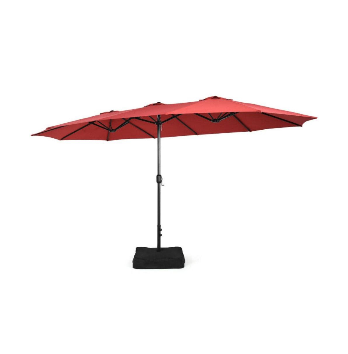 Click here for 15 Feet Double-Sided Twin Patio Umbrella with Cran... prices