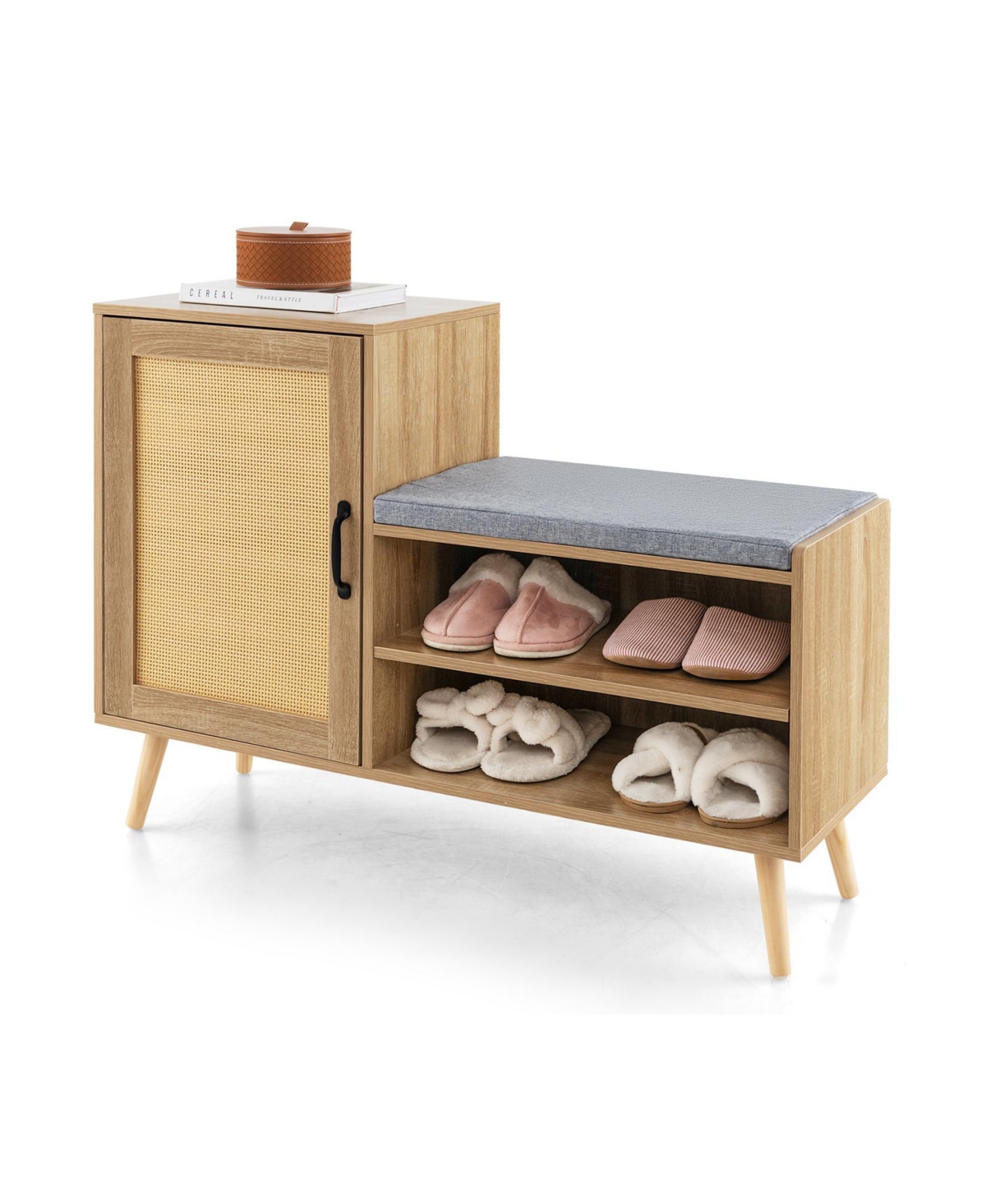 Click here for 2-in-1 Rattan Shoe Cabinet with Bench Shoe Storage... prices