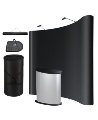 InstaHibit 10x8 Ft Pop Up Backdrop Booth Stand w/ Podium Table Counter ...