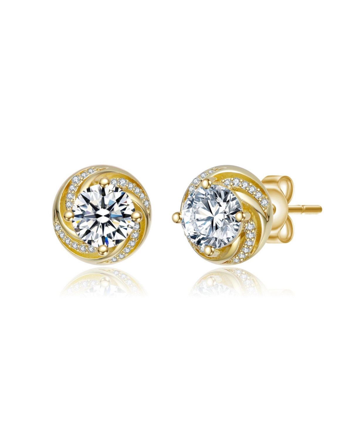 Click here for Clear Cubic Zirconia Whirl Pool Inspired Stud Earr... prices