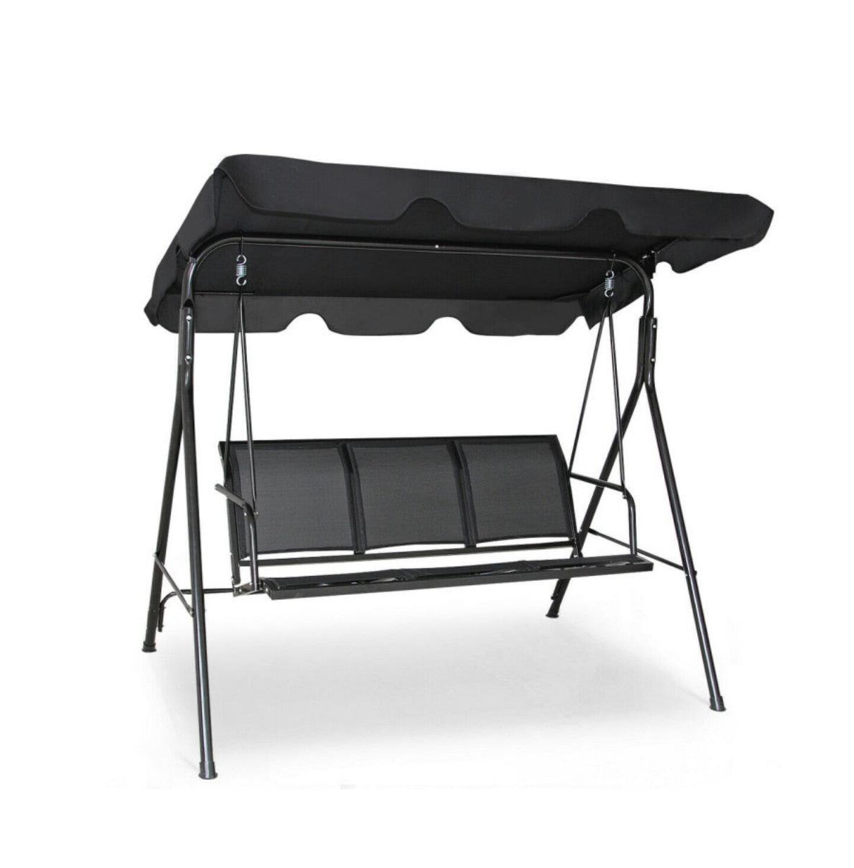 Click here for 3 Person Steel Frame Patio Porch Swing with Polyes... prices
