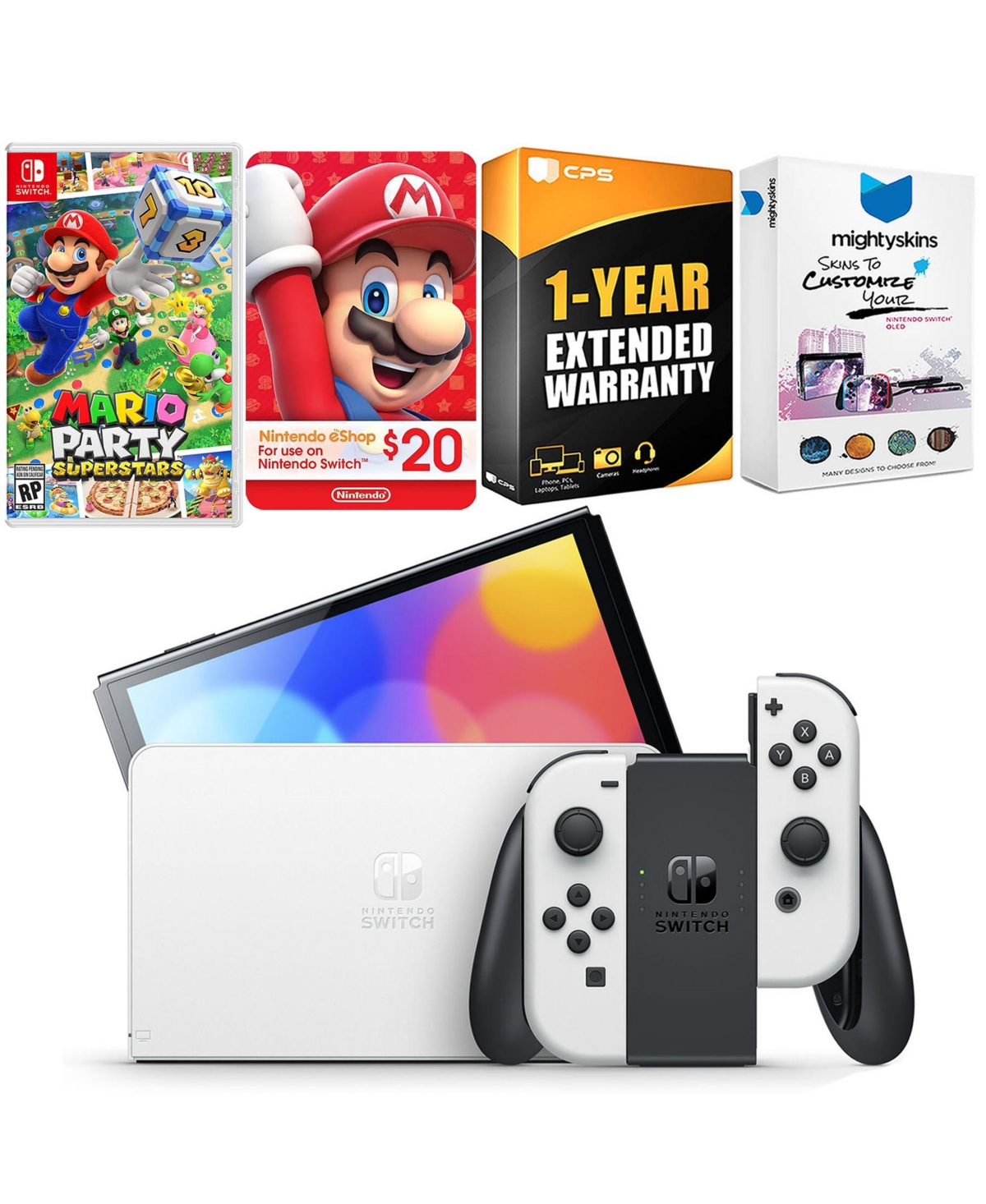 Click here for Nintendo Switch White Oled Console with Mario Part... prices