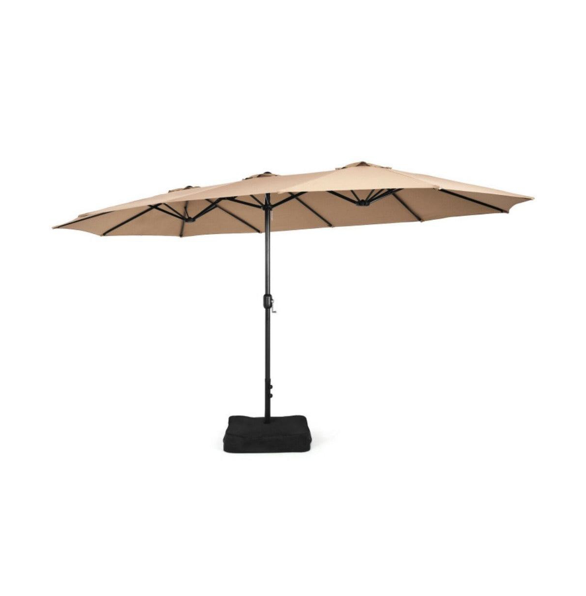 Click here for 15 Feet Double-Sided Twin Patio Umbrella with Cran... prices