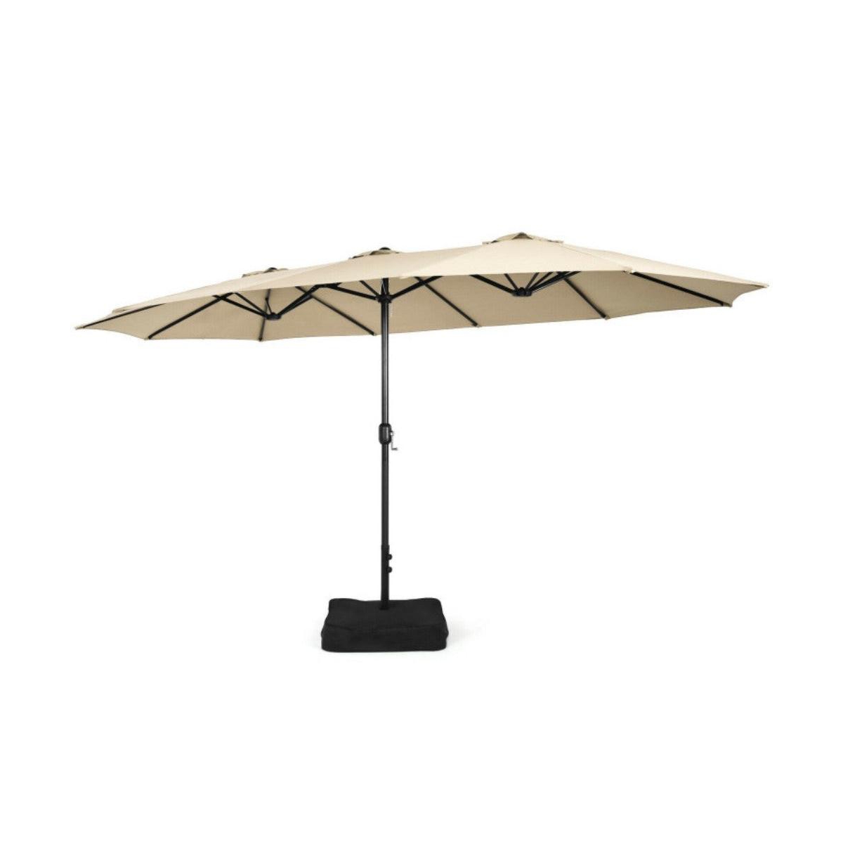 Click here for 15 Feet Double-Sided Twin Patio Umbrella with Cran... prices