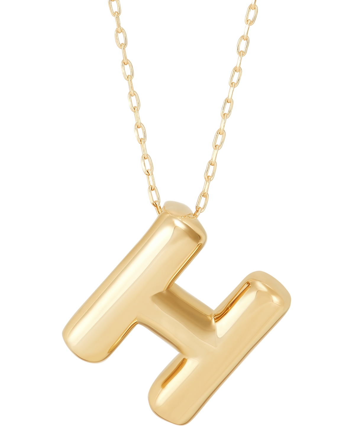 Click here for Polished Initial H Pendant Necklace in 14k Gold  1... prices