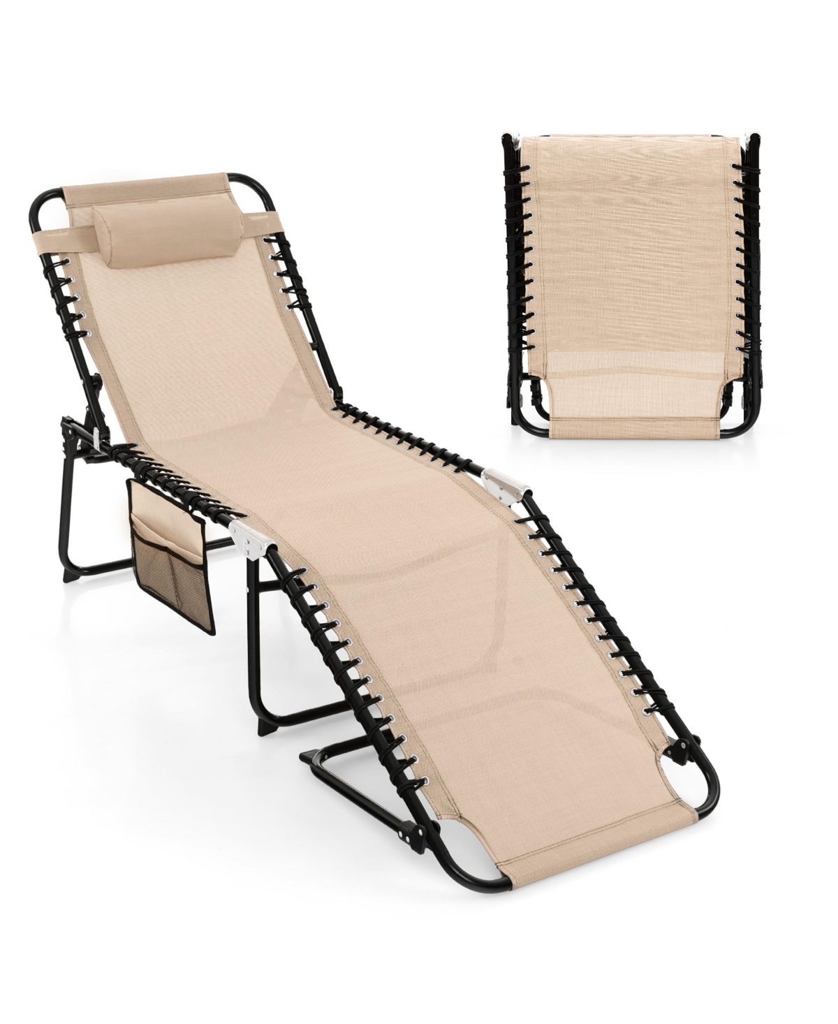 Click here for Gymax Patio Folding Chaise Lounge Portable Lay Fla... prices