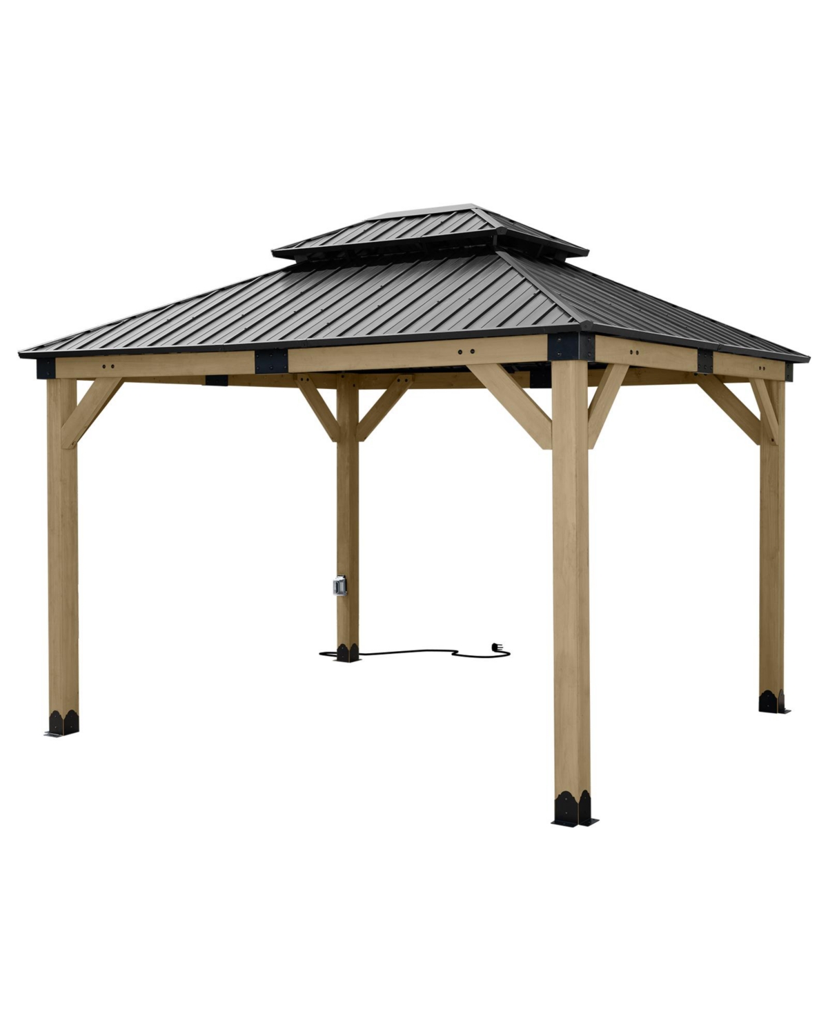 Click here for Aoodor 10 x 12 ft Wooden Frame Gazebo with 2-Tier... prices
