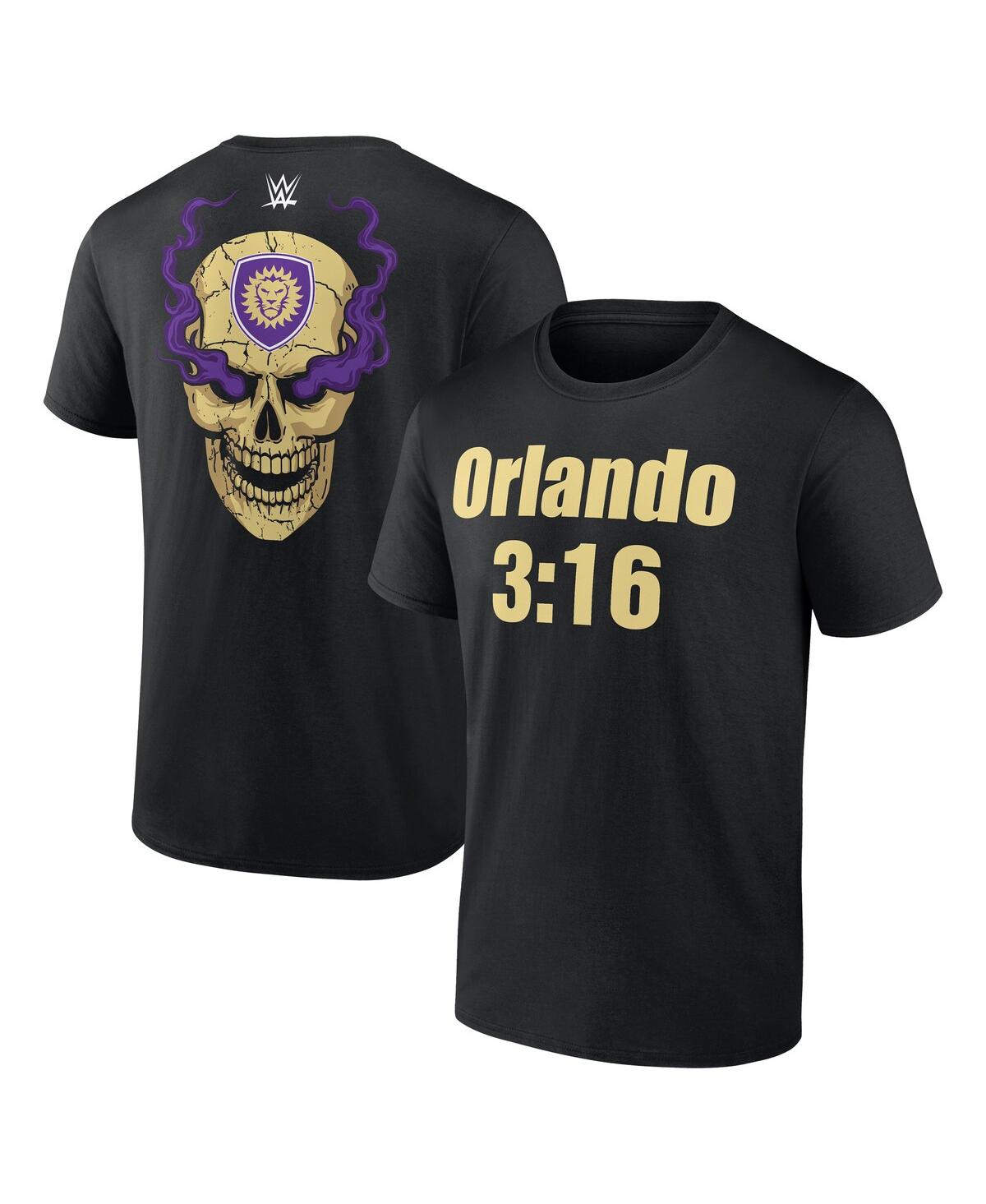 Click here for Fanatics Mens Black Wwe x Orlando City Sc 3:16 T-S... prices