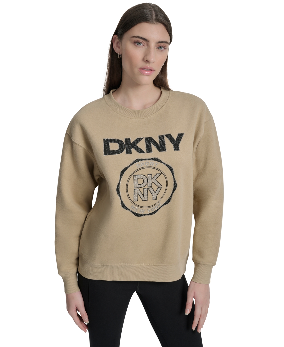 Click here for Dkny Sport Womens Medallion-Logo Crewneck Sweatshi... prices