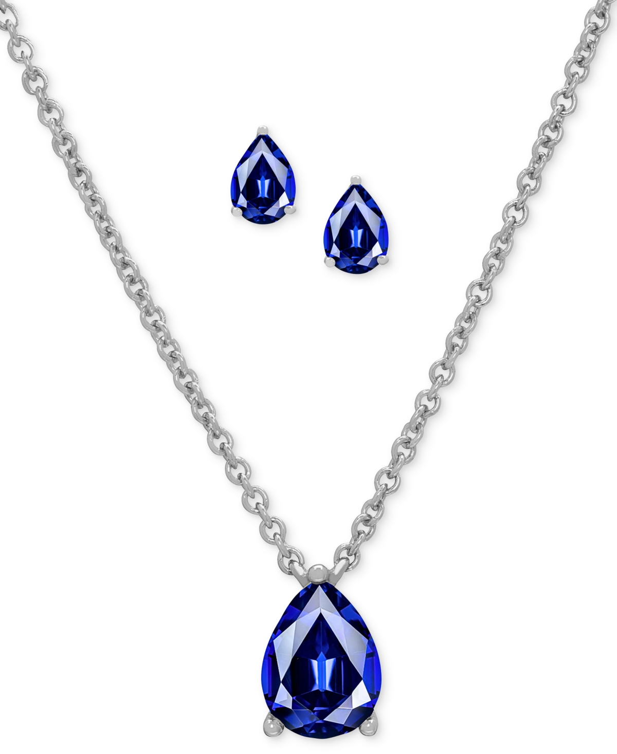 Click here for 2-Pc. Set Blue Spinel Pear Pendant Necklace & Matc... prices