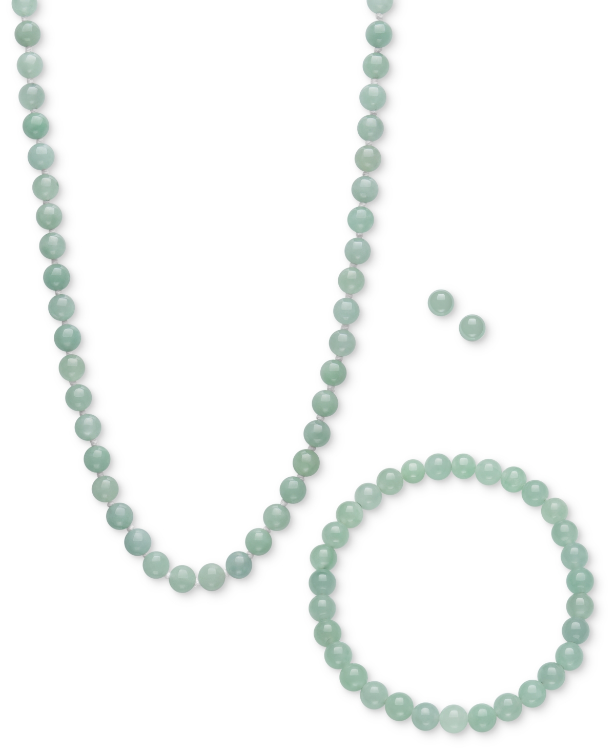 Click here for 3-Pc. Set Dyed Green Jade Collar Necklace  Bracele... prices
