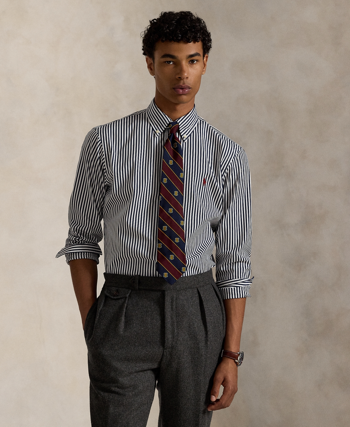 Click here for Polo Ralph Lauren Mens Classic-Fit Striped Poplin... prices