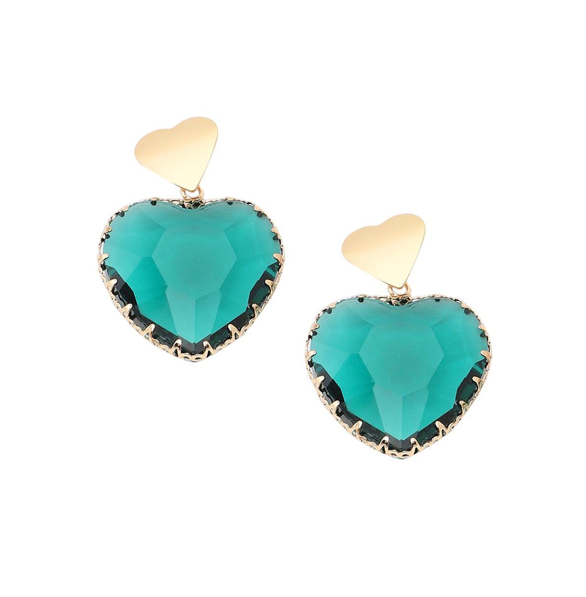 Click here for Sohi Womens Oceanic Drop Earrings - Green prices