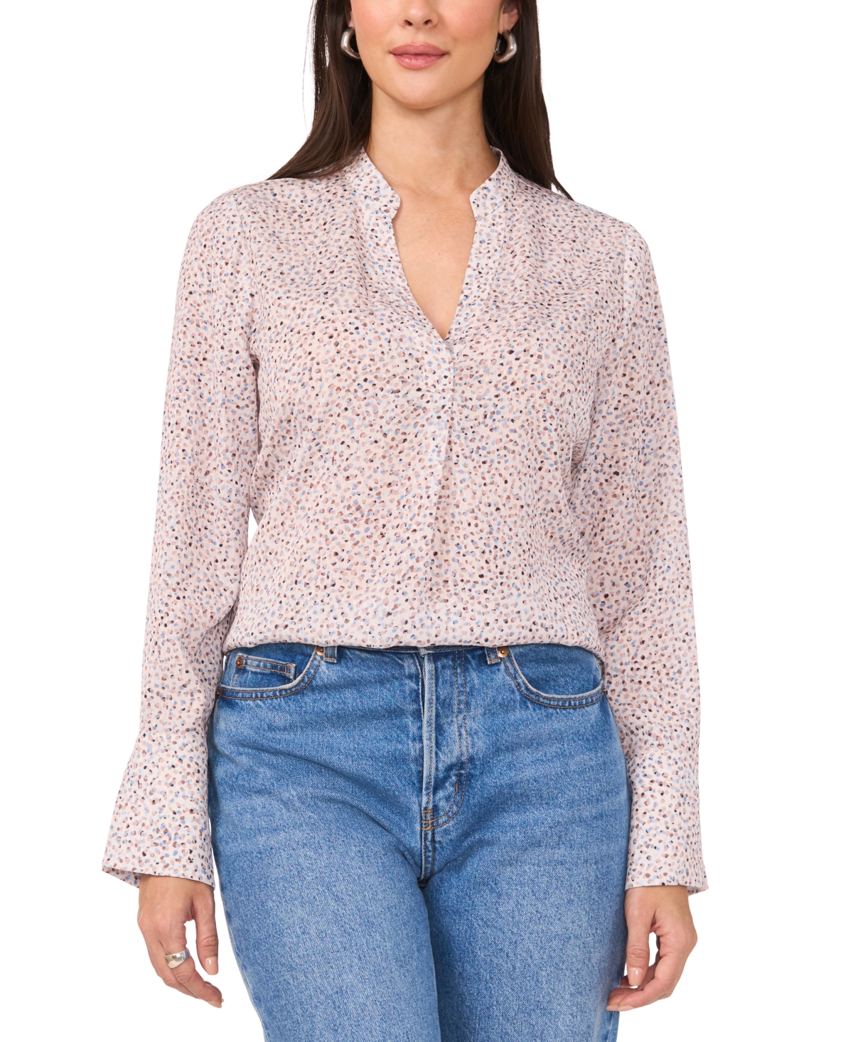Click here for Vince Camuto Womens V-Neck Long-Bell-Sleeve Top -... prices