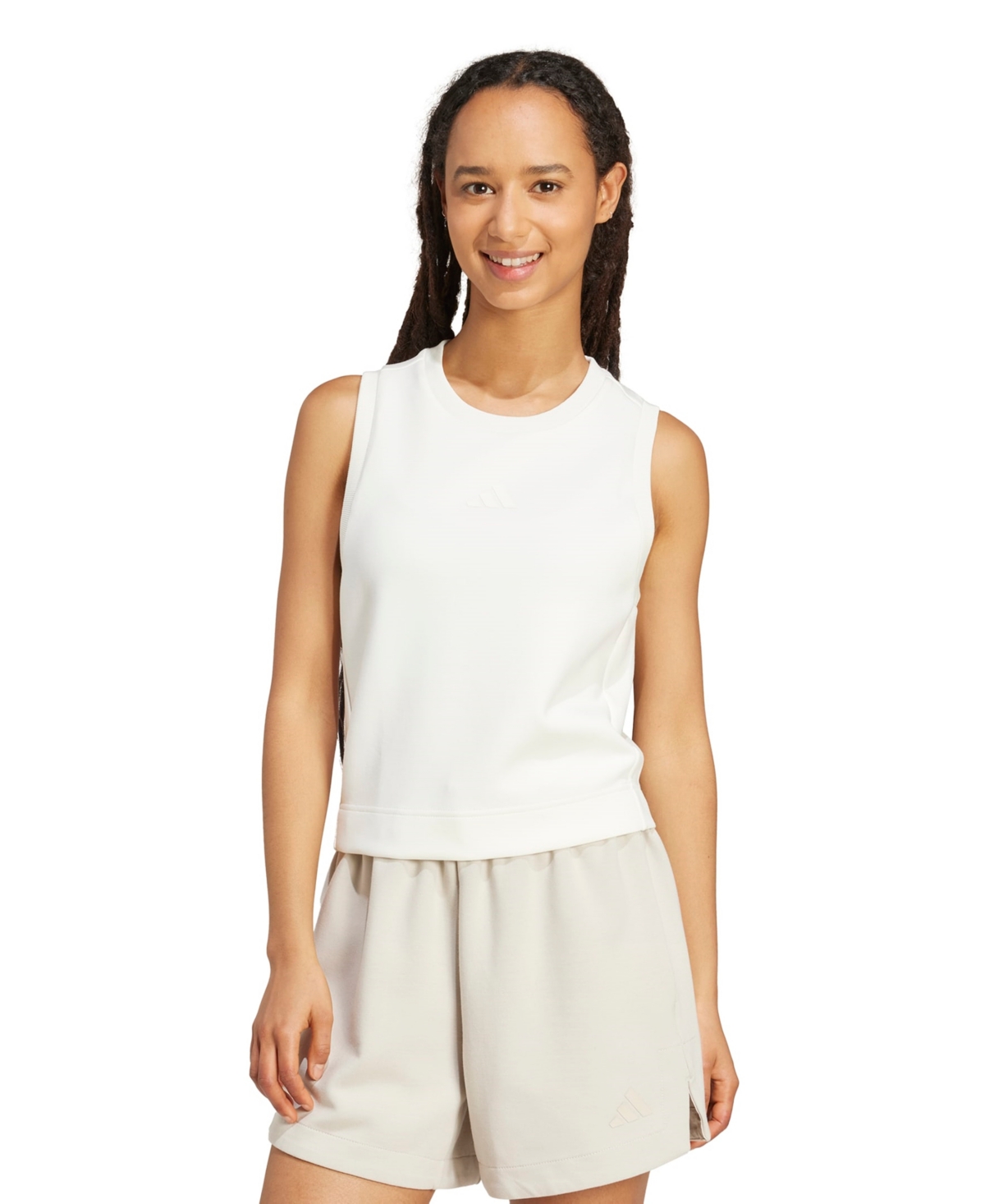 Click here for adidas Womens Slim Fit Sleeveless Tank Top - Off W... prices